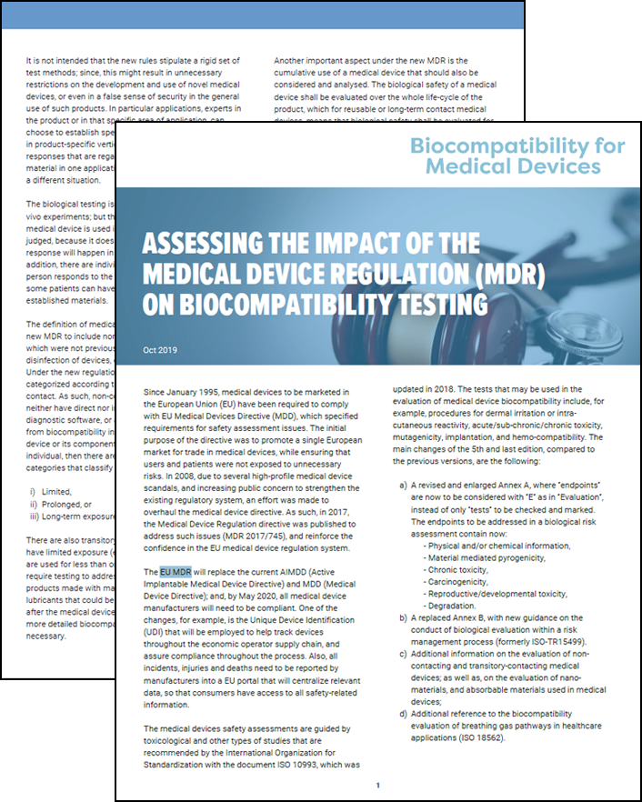 EU MDR: Assessing the impact on biocompatibility testing